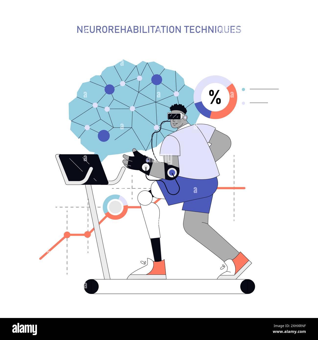 Neuroplasticity concept. Patient engaging in advanced ...