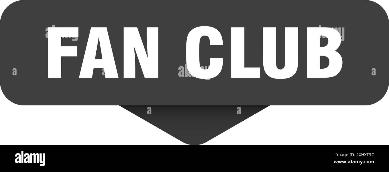 fan club sticker. fan club sign on transparent background. rectangular ...