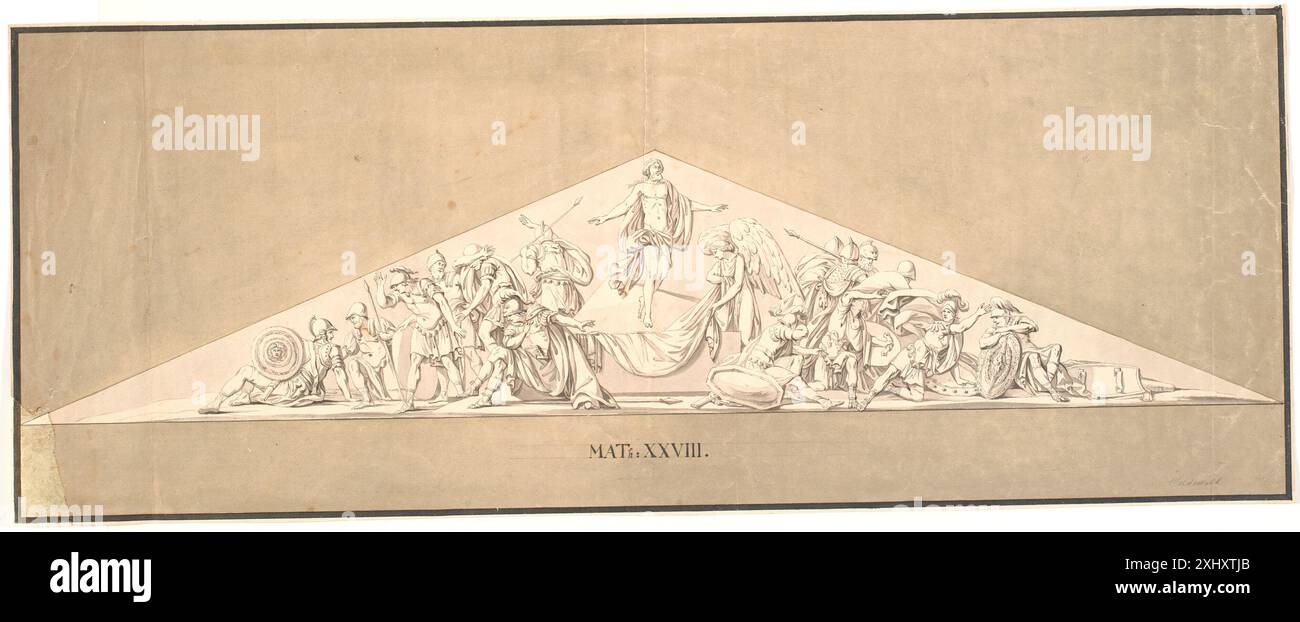 Drawing of the Resurrection of Christ, draft for a lost relief in the ...