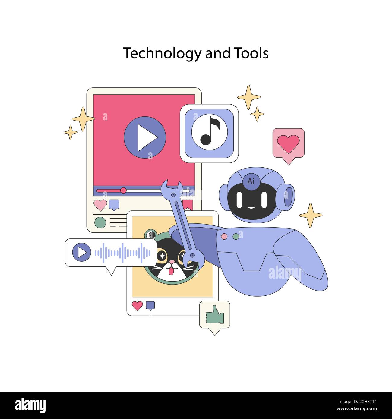Social Influencer concept. Digital content creation with modern tools ...