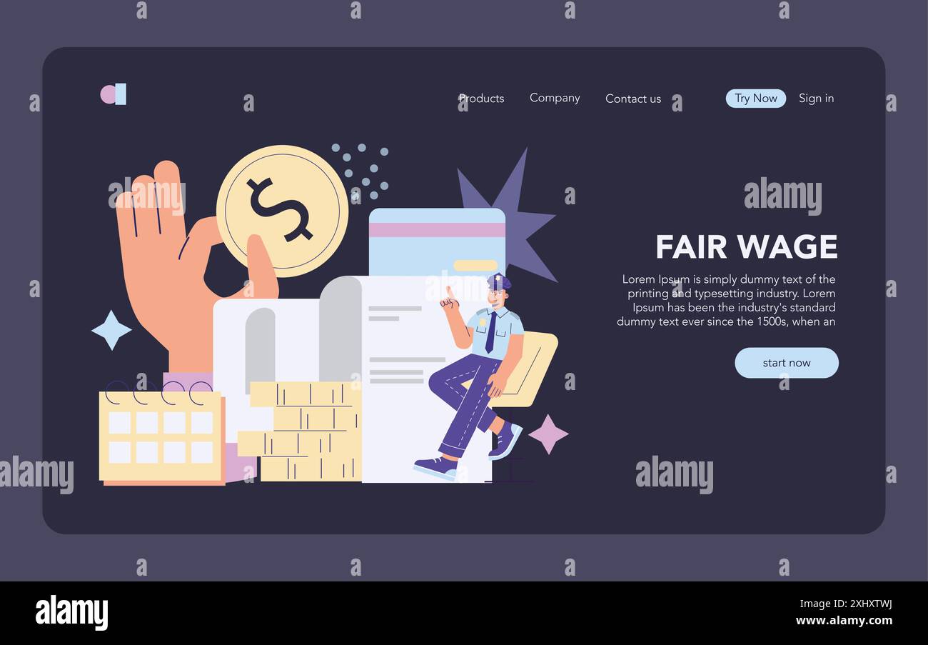 Labor Day concept illustration highlighting the importance of fair ...