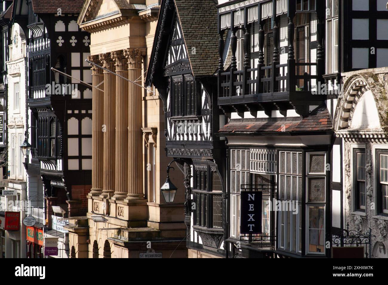 Historical architecture and buildings in the city centre, Chester ...