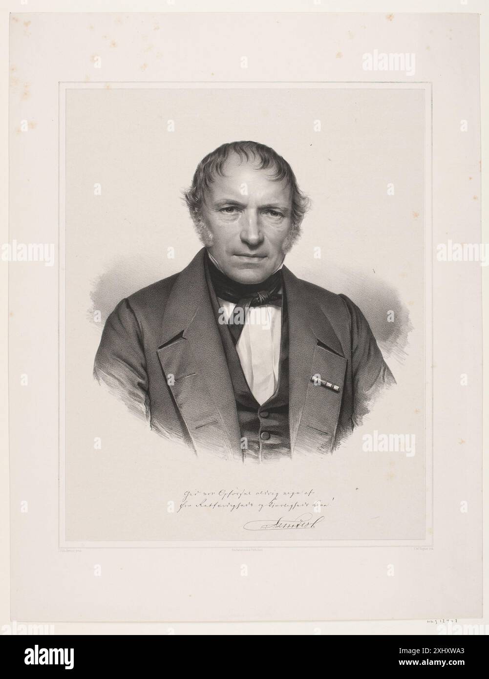 A lithograph by I.W. Tegner and J.V. Gertner depicting Commander Søren ...