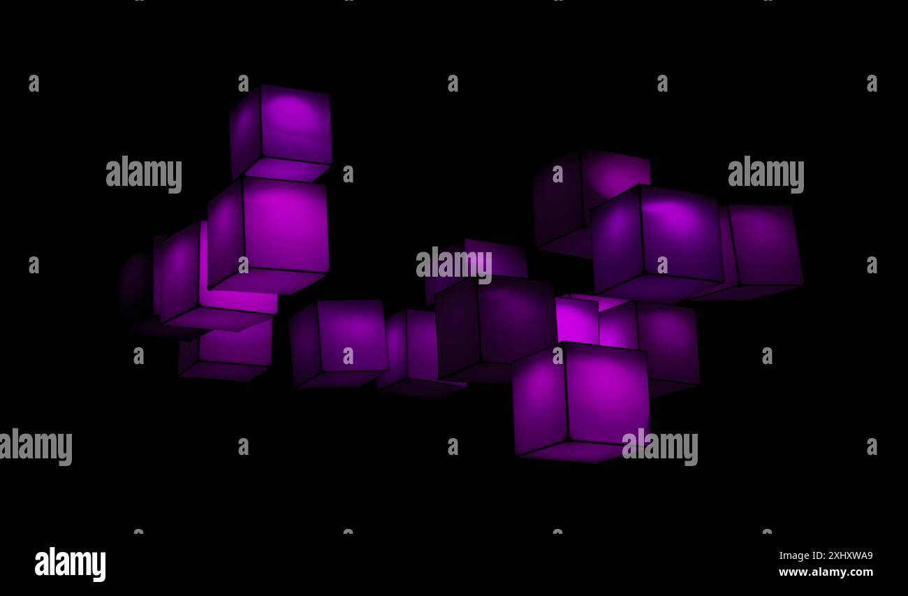 Cubes floating in space 3d hi-res stock photography and images - Alamy