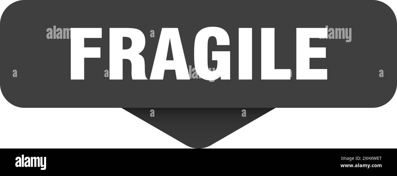 fragile sticker. fragile sign on transparent background. rectangular ...