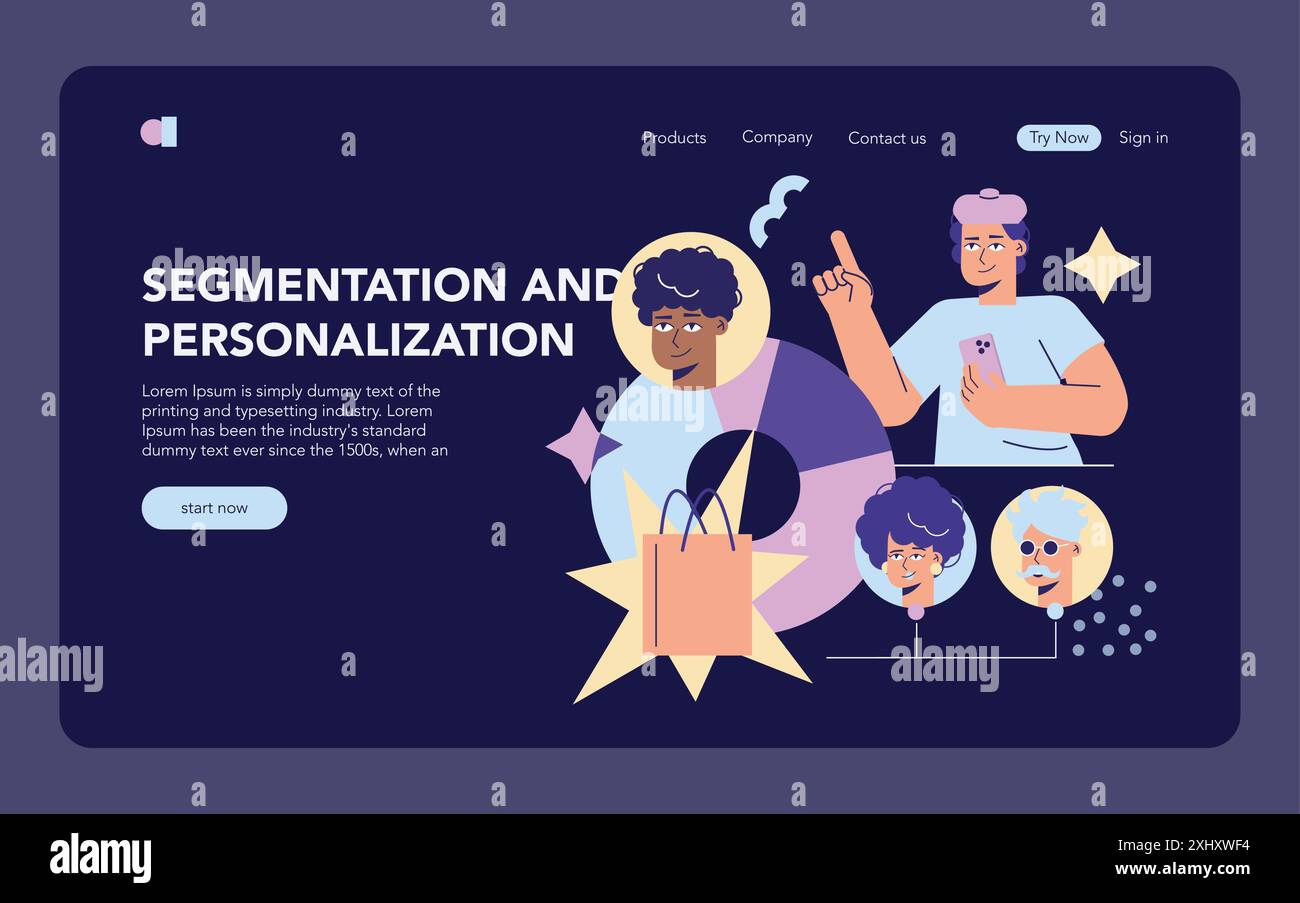 Retail Technology concept. Website interface showcasing digital ...