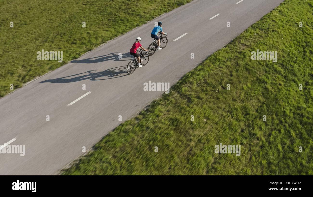 Aerial tracking view caucasian woman hi-res stock photography and ...