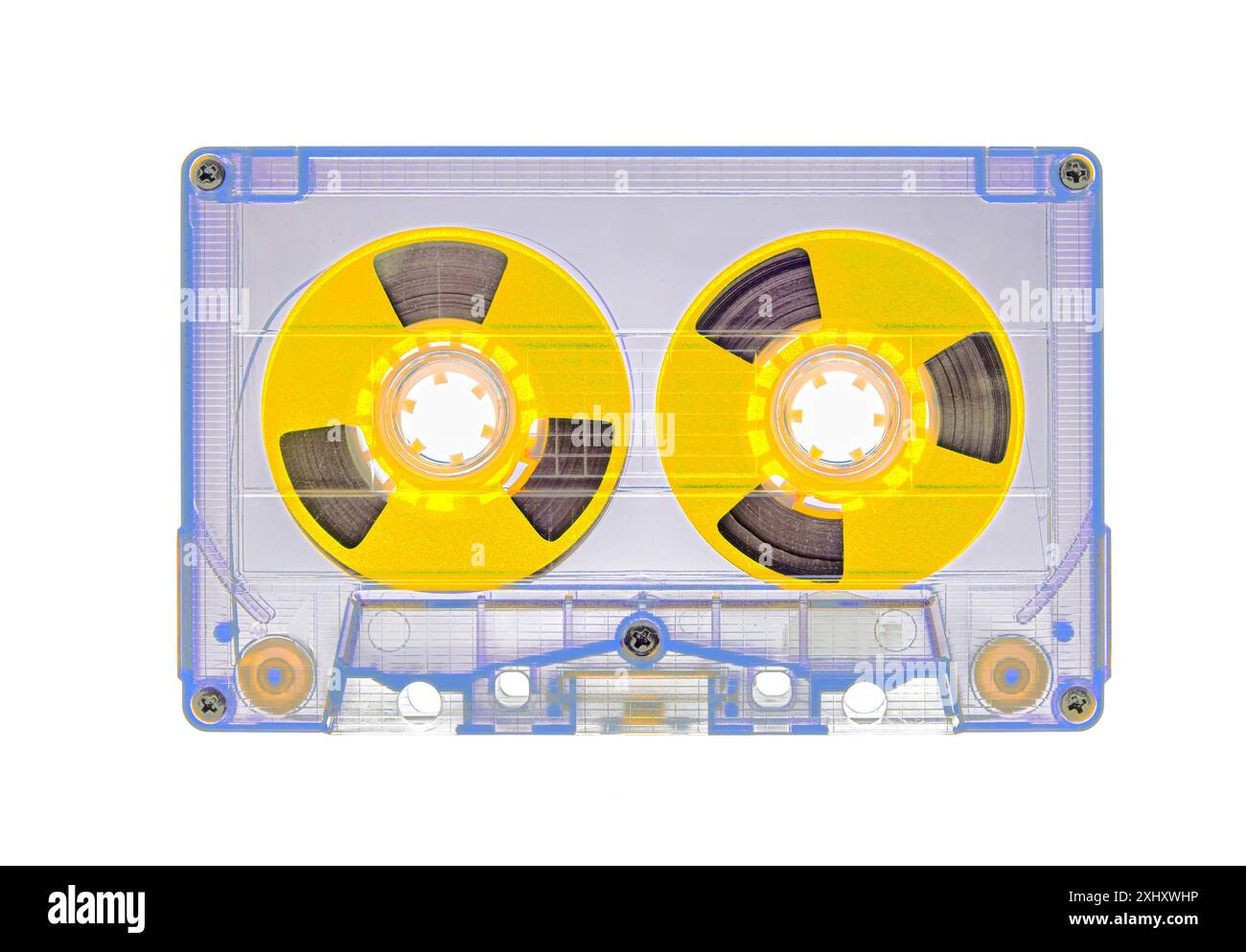 used vintage audio tape cassette isolated, a symbol of 80s, 90s period ...