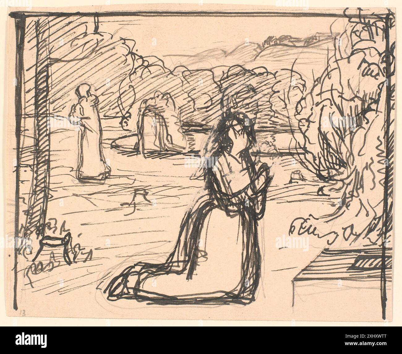 Fritz Syberg's 1935 drawing depicts a mother collapsing to her knees in ...