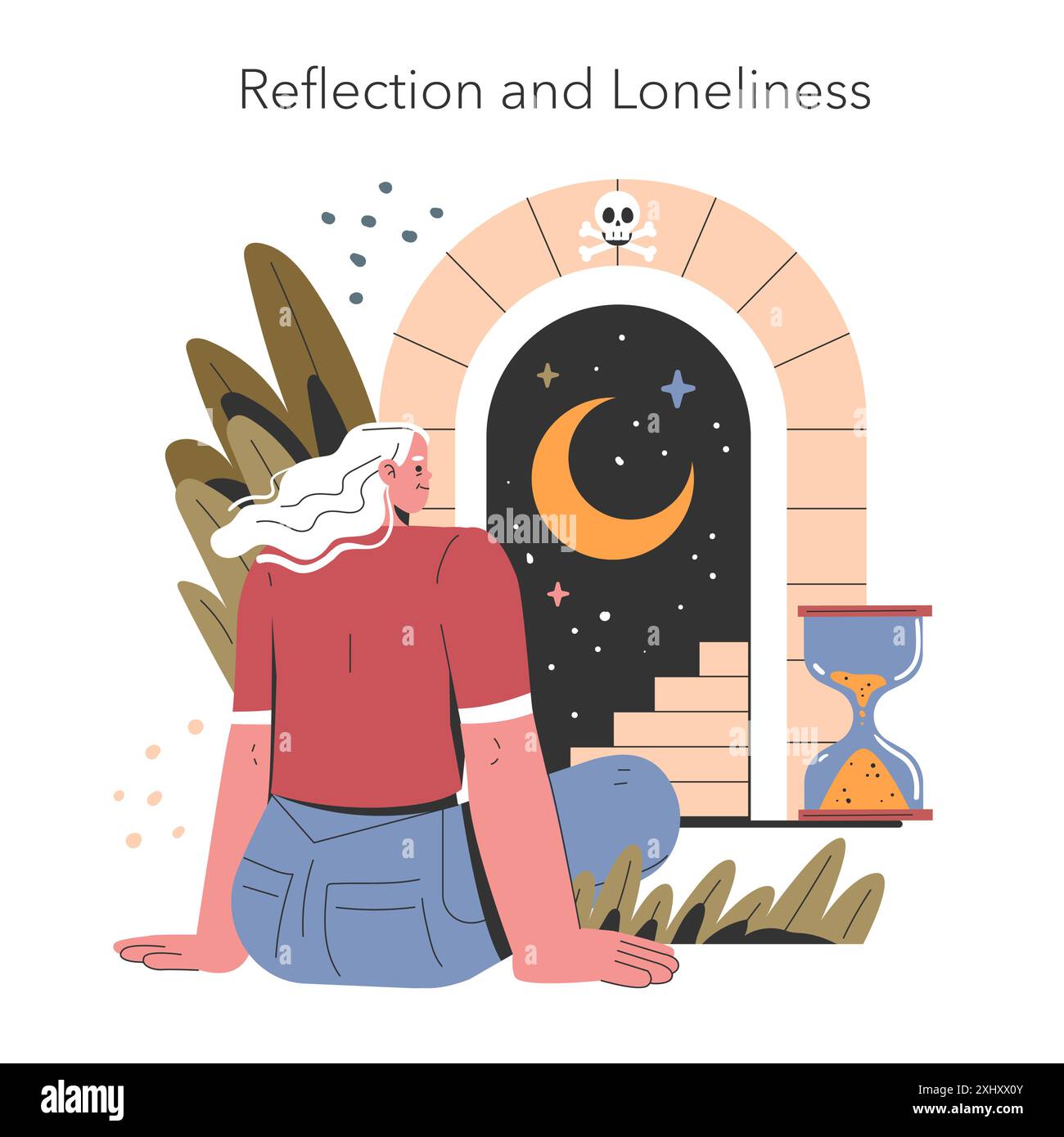 Euthanasia concept illustration. A person reflects on end-of-life ...