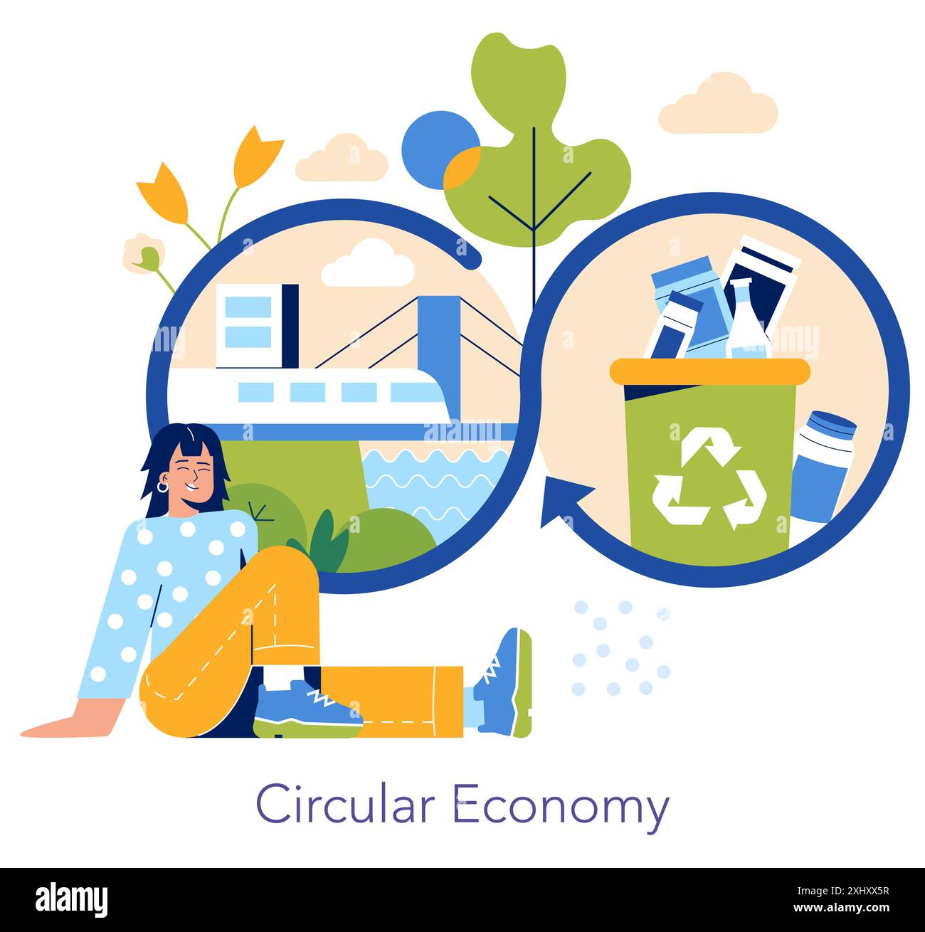 Circular Economy concept. Sustainable production and recycling ...