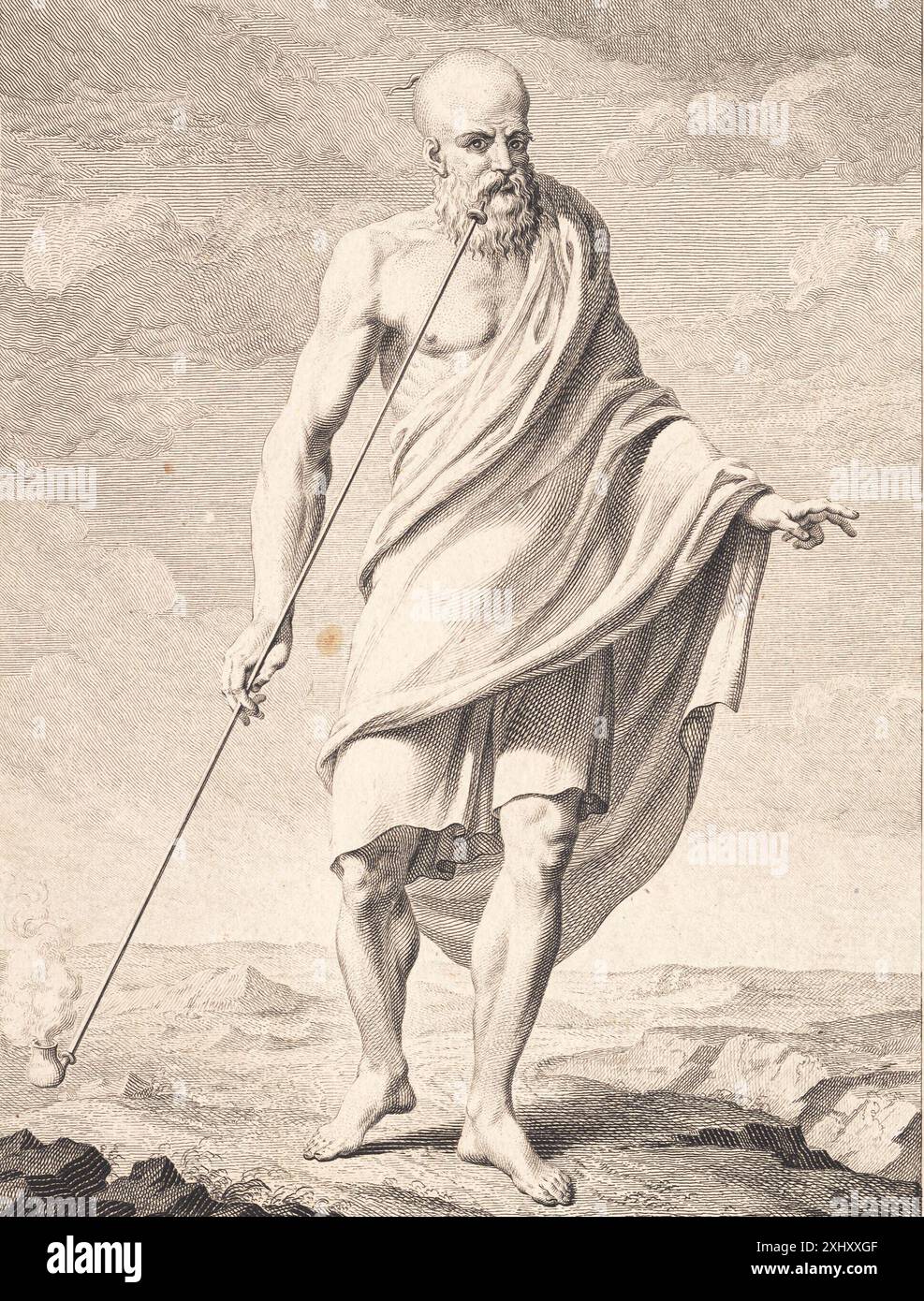 Copper engraving by Johan Frederik Clemens depicting a Turkish pilgrim ...