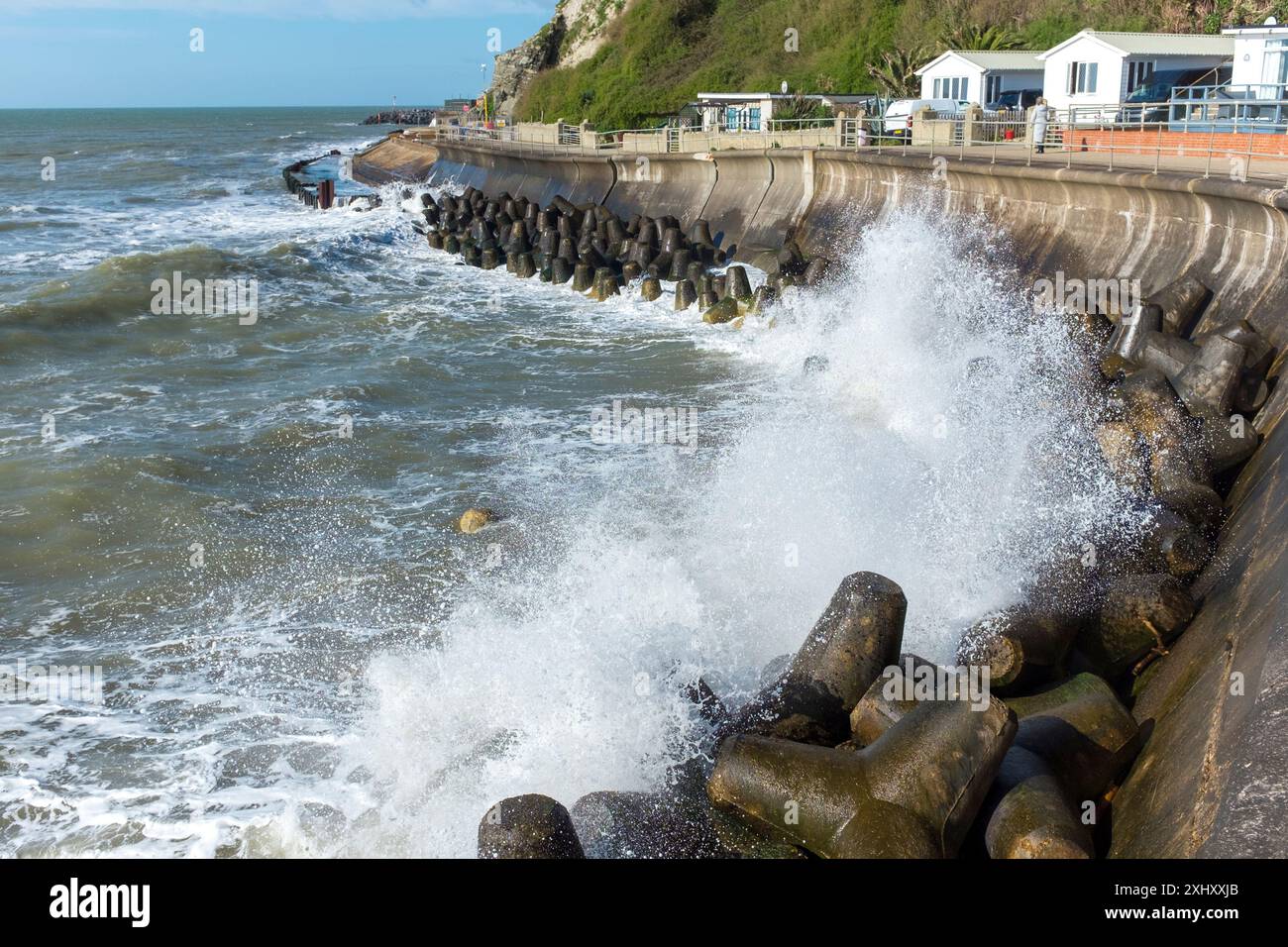 Sea defence along coast, Ventnor, Isle of Wight, UK Stock Photo - Alamy