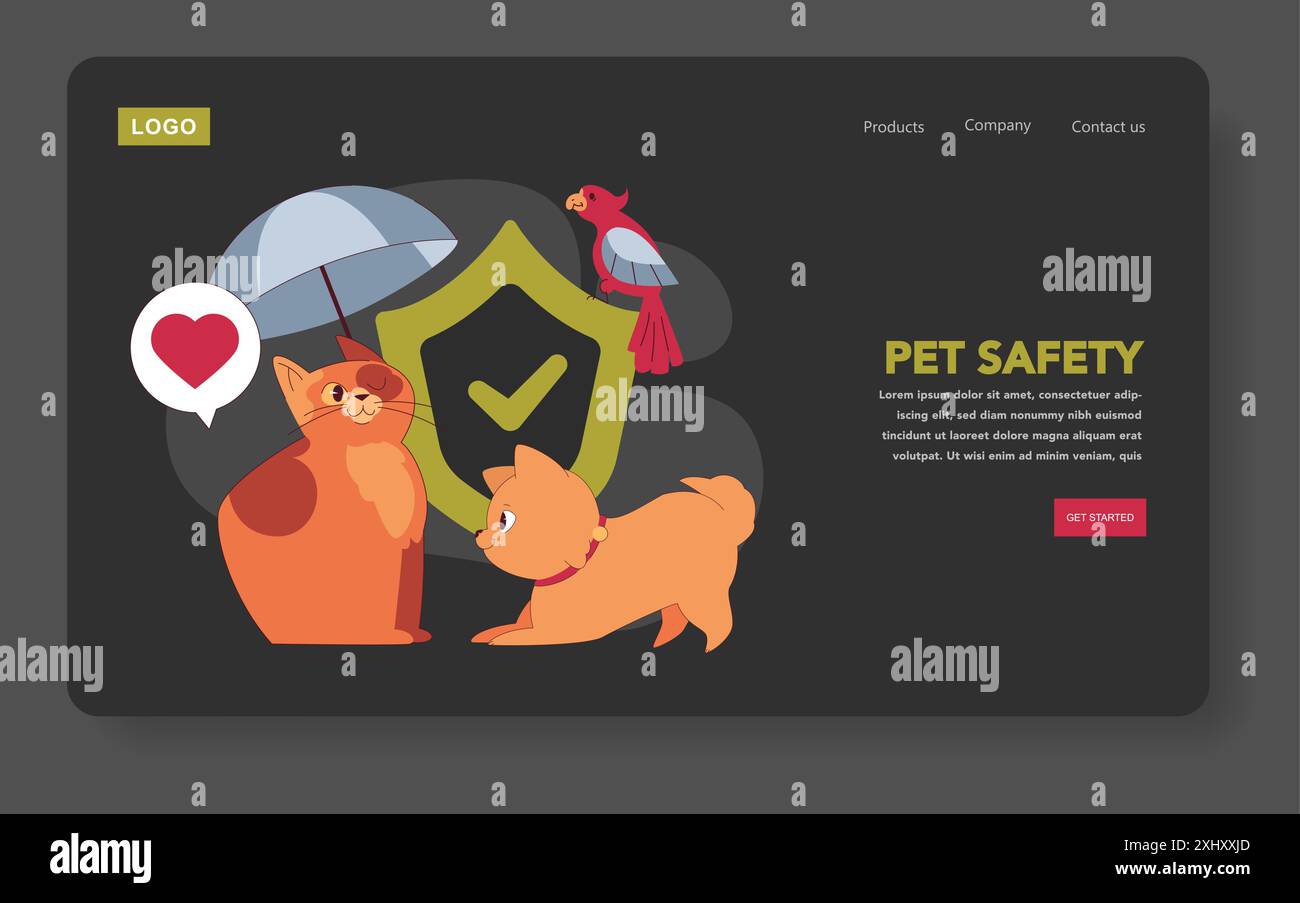 Pet-friendly space concept. Safety shield surrounds pets ensuring a ...