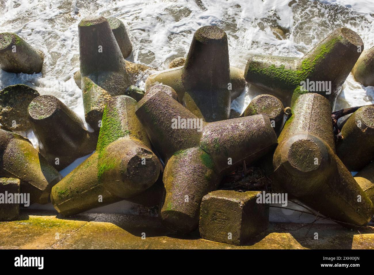Sea defence along coast, Ventnor, Isle of Wight, UK Stock Photo - Alamy
