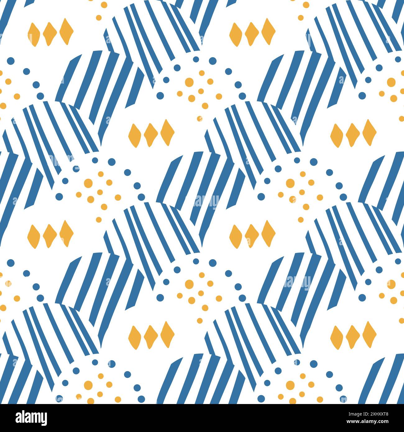 Striped Oktoberfest scallop seamless pattern. Blue and white ornament ...