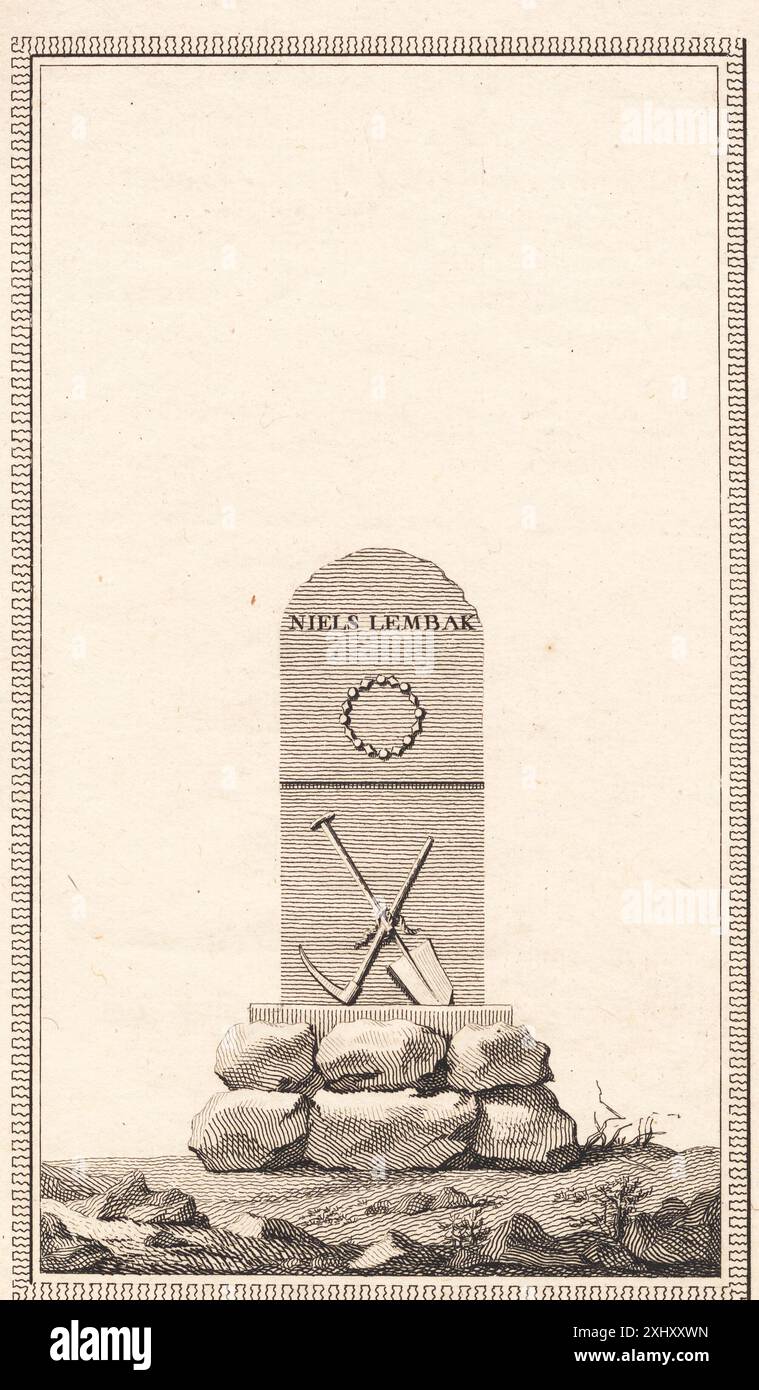 Etching by J.F. Clemens and Johannes Wiedewelt depicting Niels Lembak ...