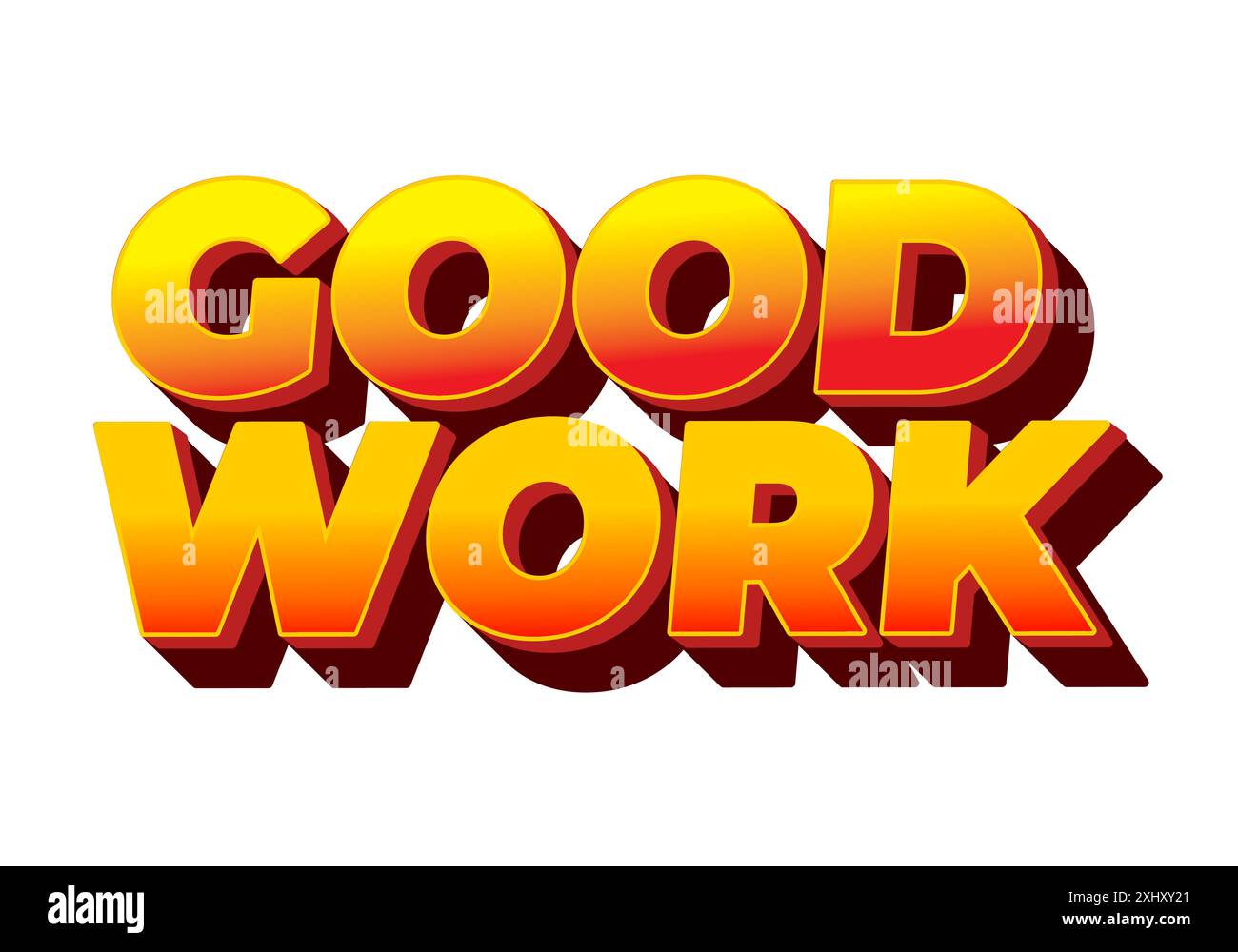 Good work. Text effect design in 3D style with good colors Stock Vector ...