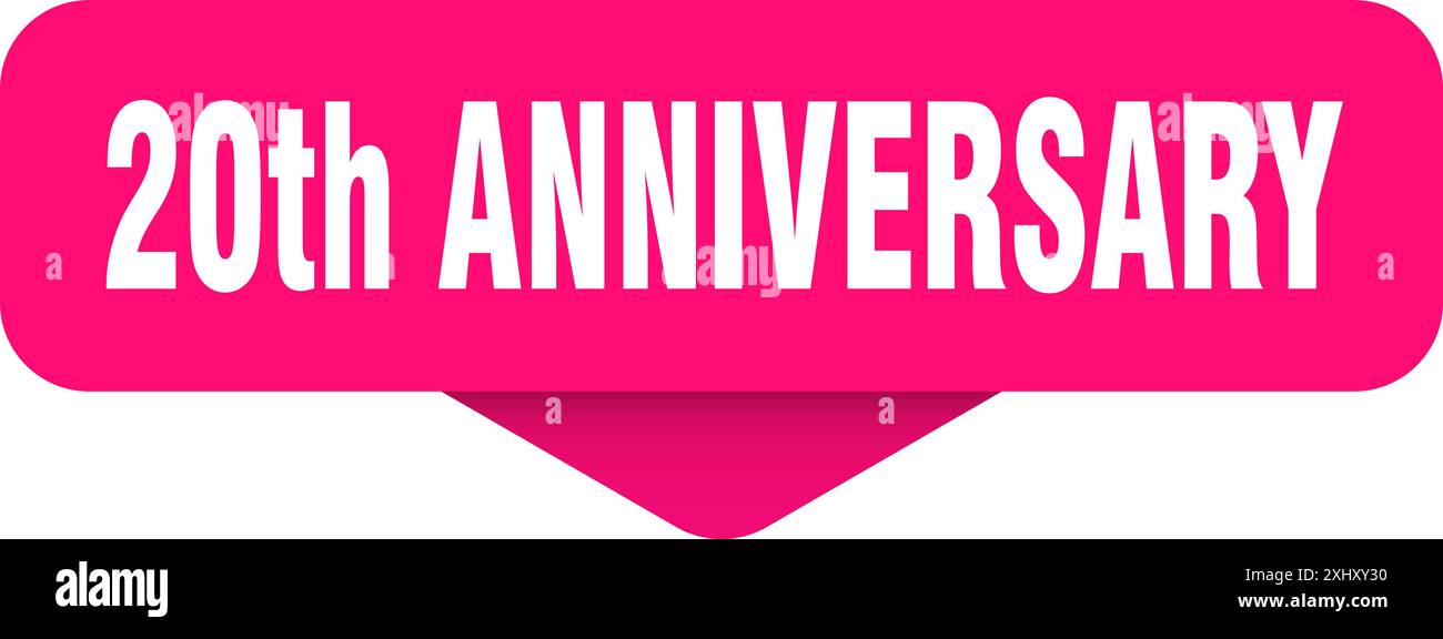 20th anniversary sticker. 20th anniversary sign on transparent ...