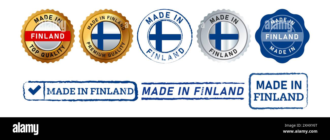 made in finland seal badge and stamp label sticker sign for product ...