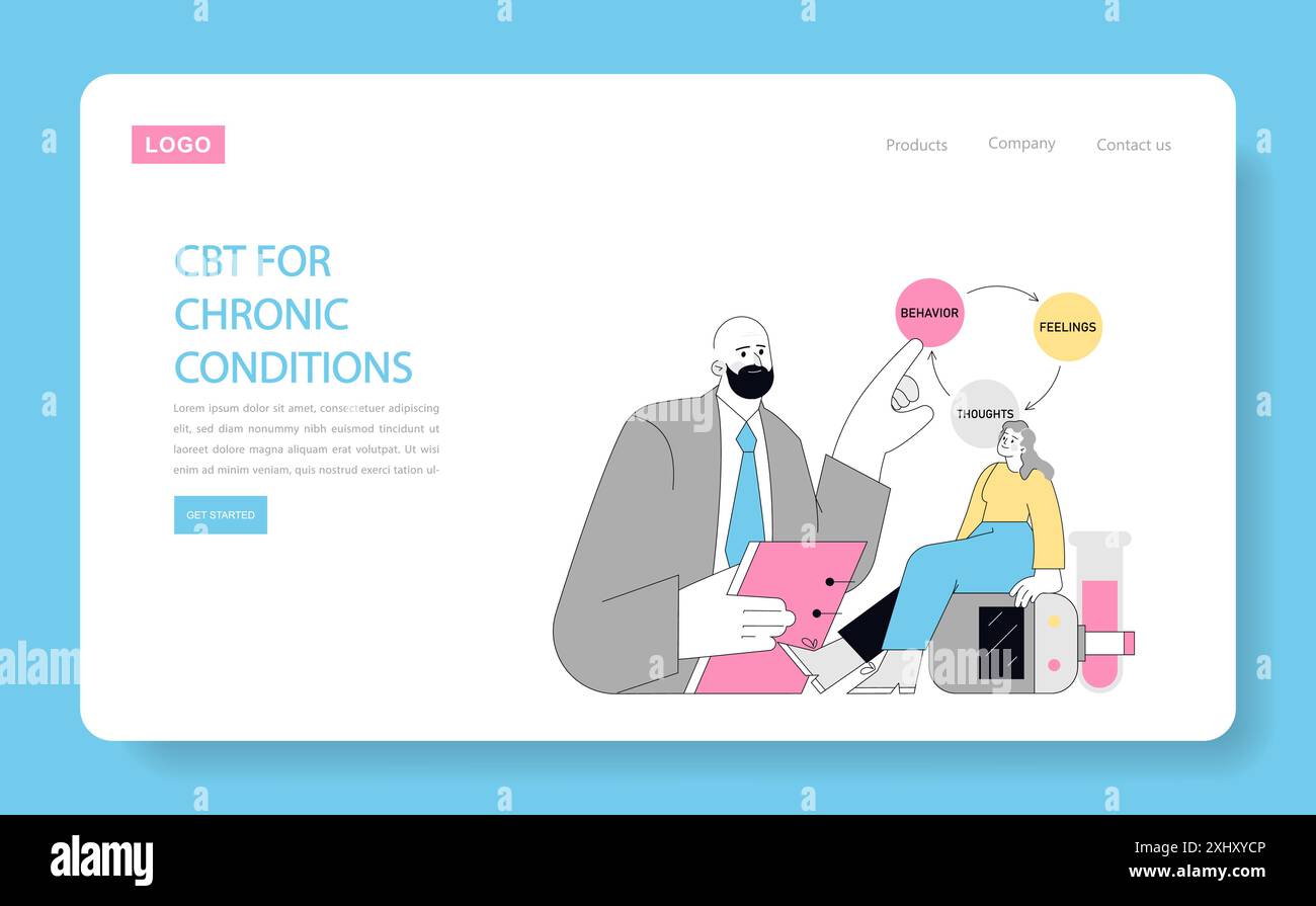 Cognitive Behavioral Therapy concept. Therapist explaining the ...