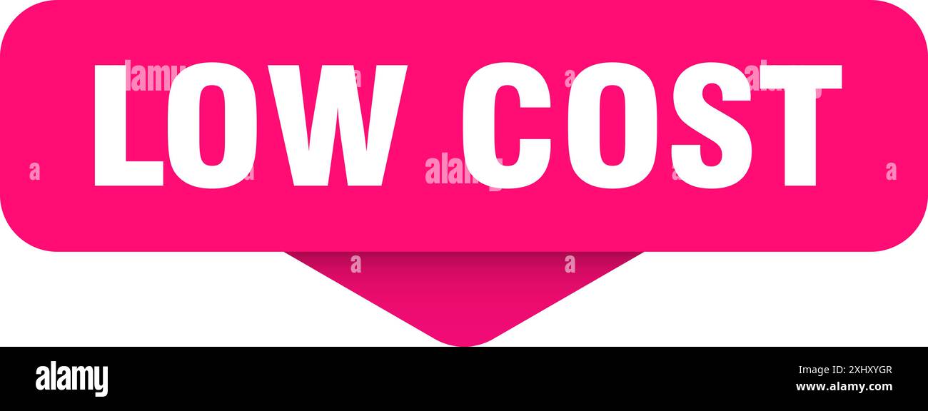 low cost sticker. low cost sign on transparent background. rectangular ...