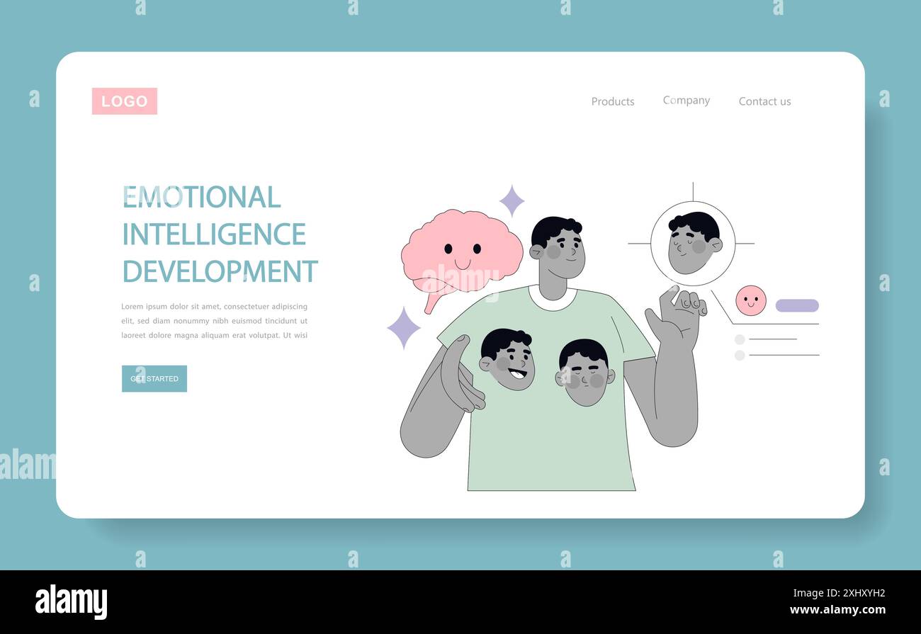 Emotional Intelligence Development concept. Illustration of a person ...