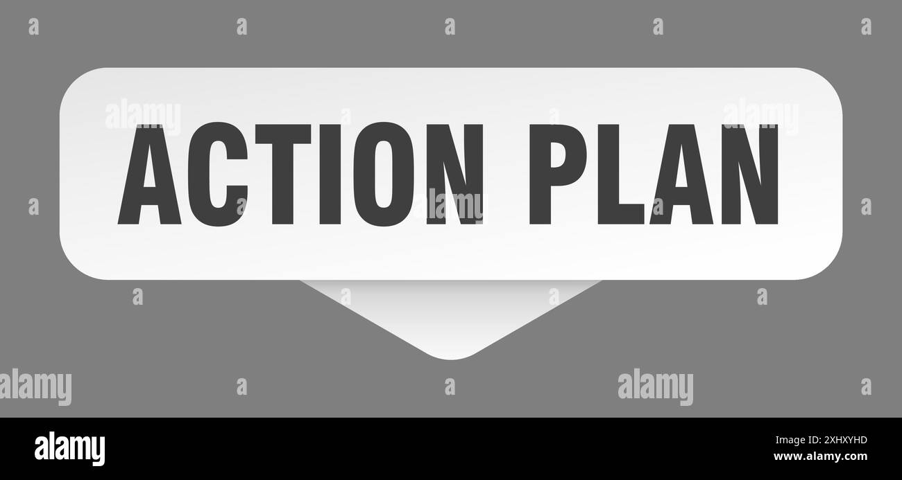 action plan sticker. action plan sign isolated on gray background ...