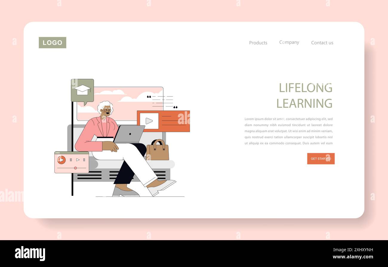 Positive aging concept. Senior woman leveraging technology for online education. Embracing ...