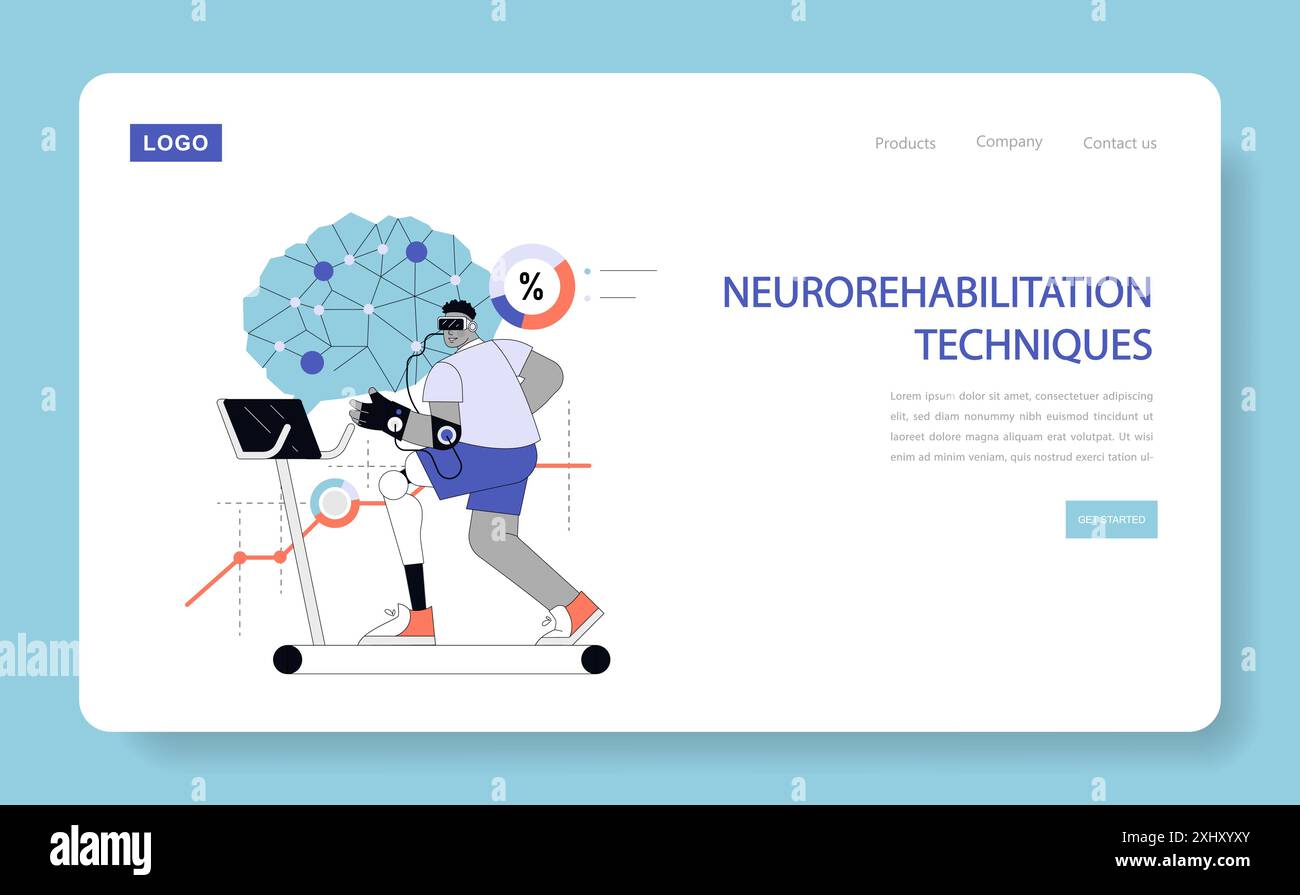 Neurorehabilitation Techniques concept. An illustration showcasing a ...