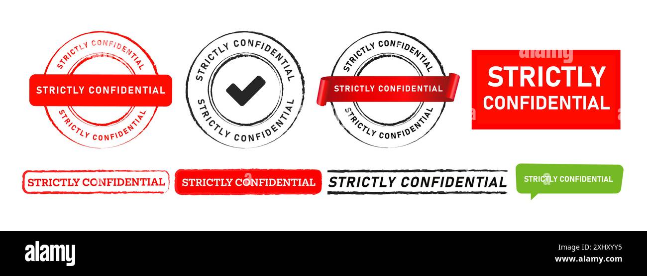 strictly confidential rubber stamp seal badge labels ticker sign for ...