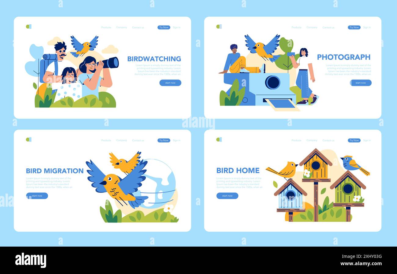 Birdwatching set. Family engaging in birdwatching, photographer ...