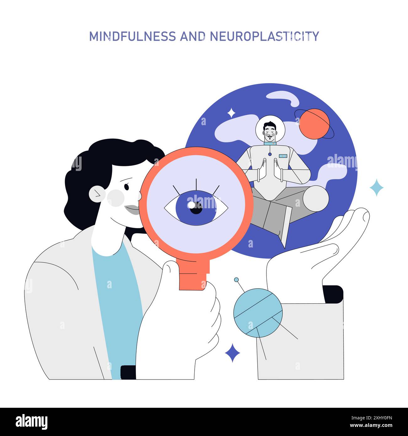 Mindfulness and neuroplasticity concept. Exploring brain development ...