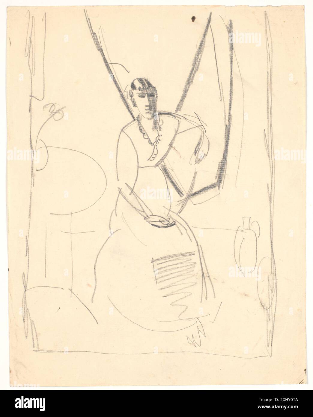 Sitting lady Isakson, Karl 1878 - 1922 Drawing Karl Isakson: tegninger ...