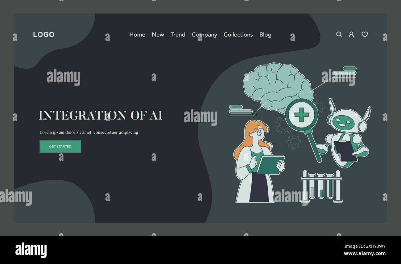 Integration of AI concept. Healthcare professional and robot ...