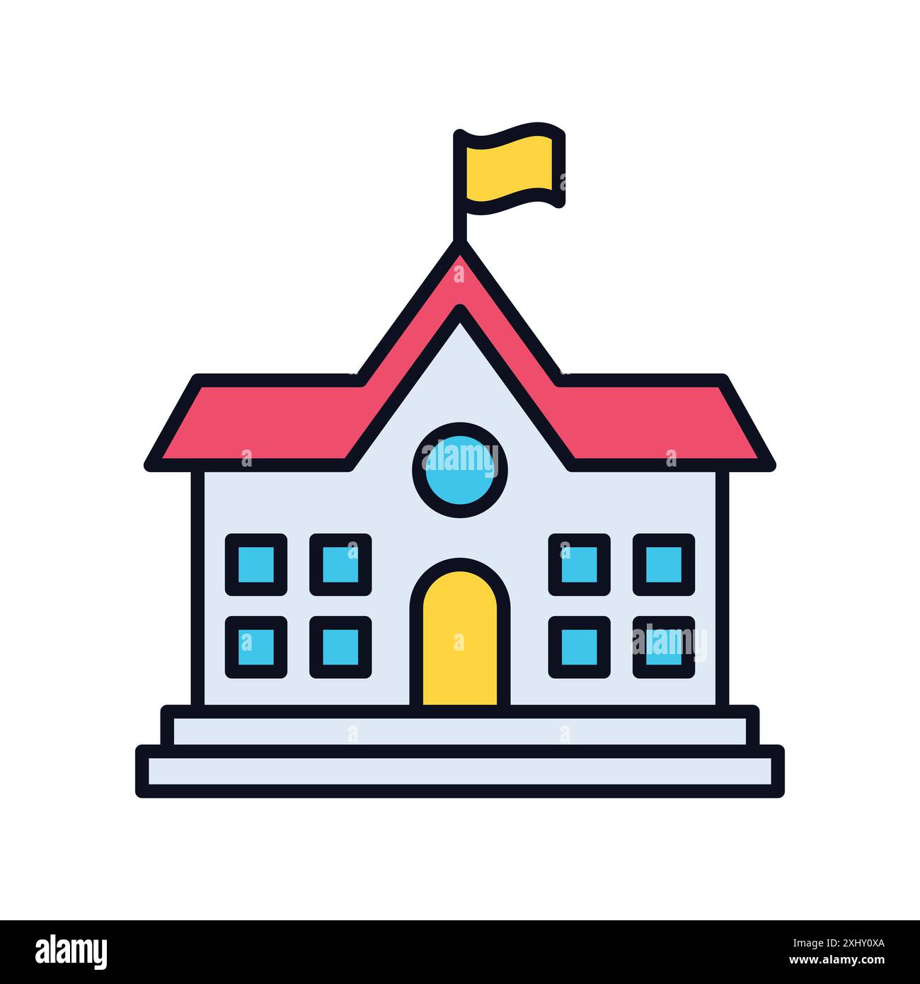 school building icon vector design template in white background Stock ...