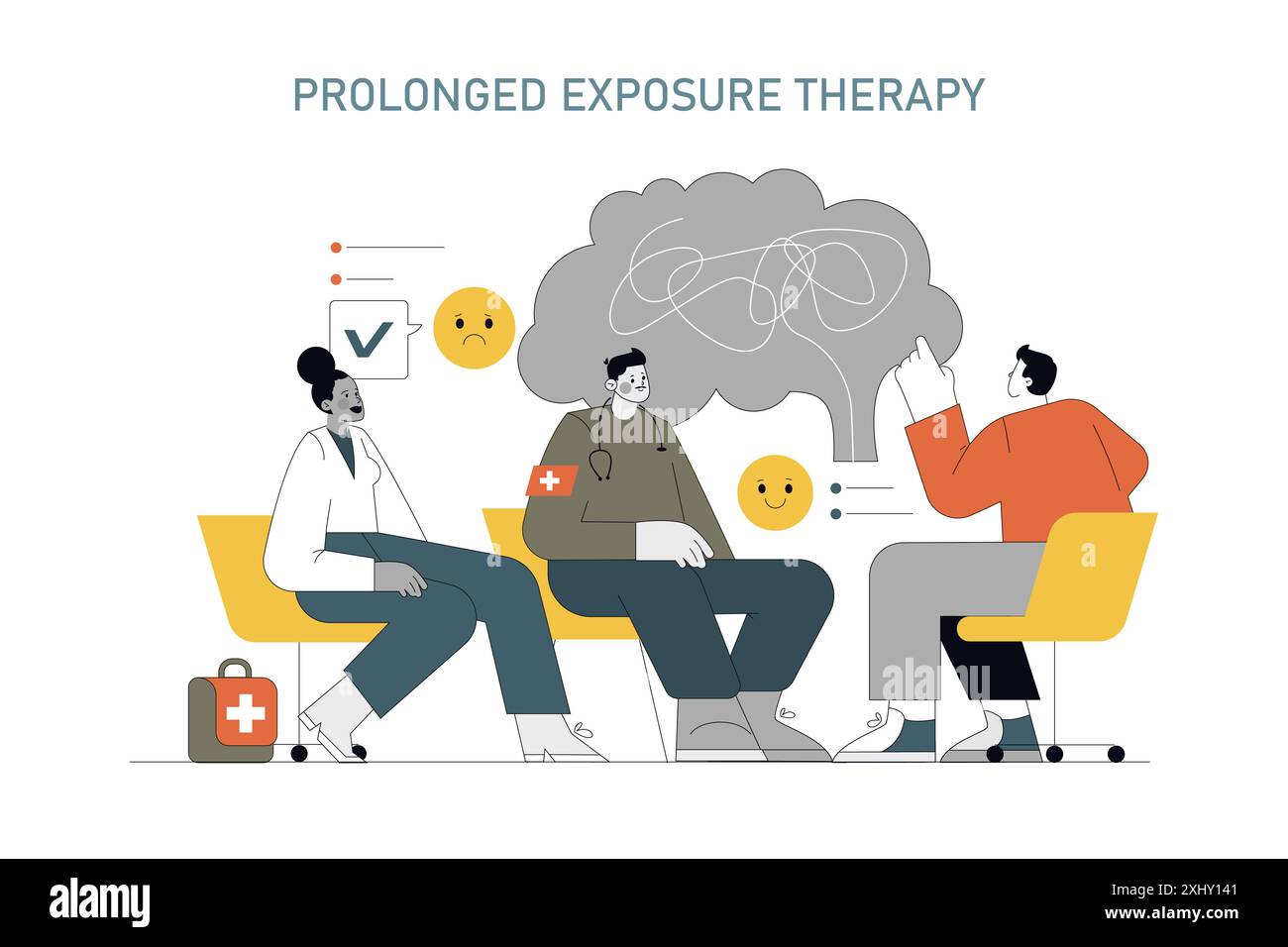 PTSD prevention concept. First responders in therapy session embracing ...