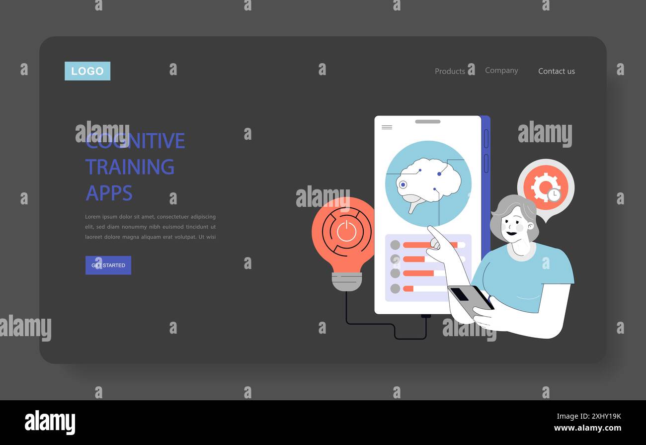 Neuroplasticity concept. An illustration showing a person using a ...