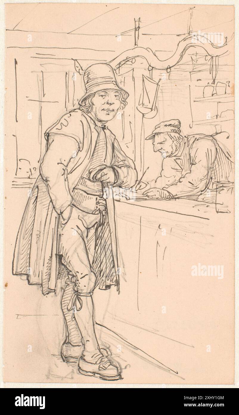 Swedish peasant man at the grocery store Marstrand, Wilhelm 1810 - 1873 ...