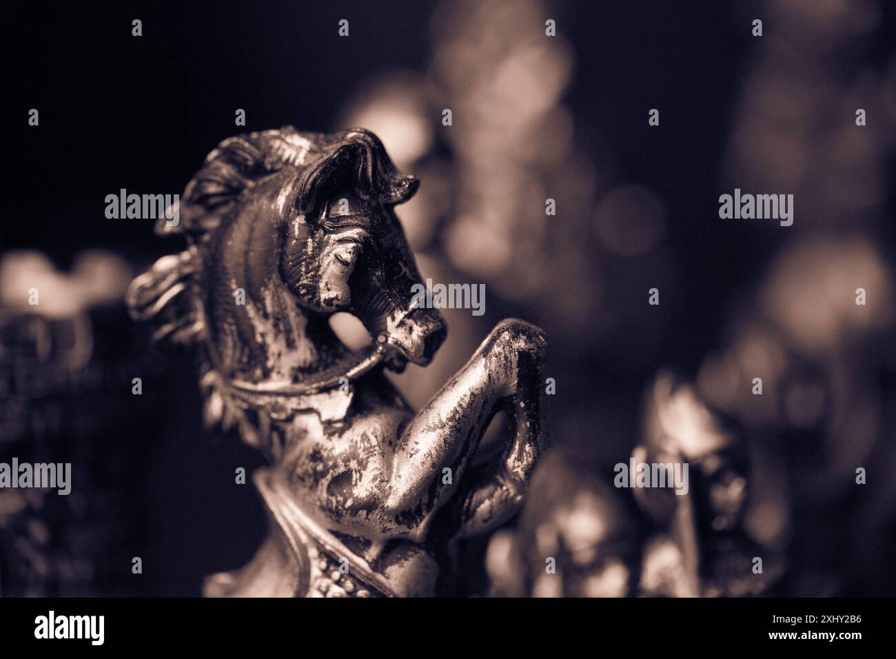 Pewter chess pieces are posed in portrait like images Stock Photo - Alamy