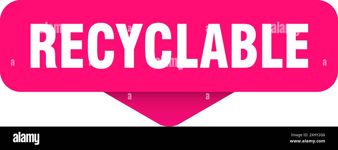 recyclable sticker. recyclable sign on transparent background ...