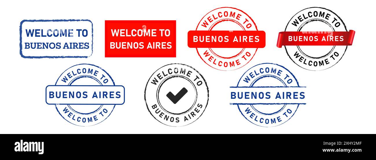 welcome to buenos aires circle and square stamp sign for destination ...