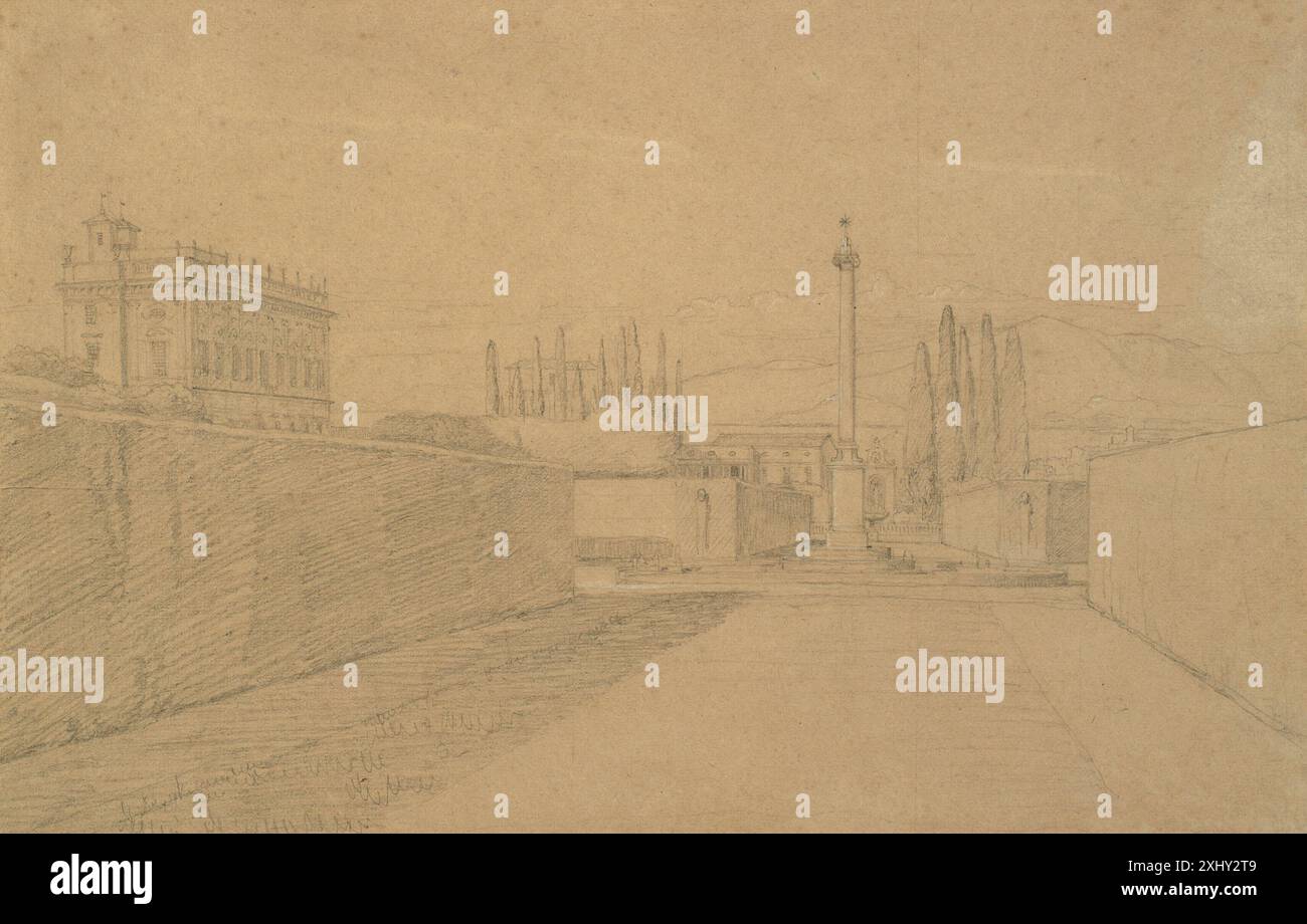 In the Gardens of Villa Albani Hansen, Constantin 1804 - 1880 Drawing ...