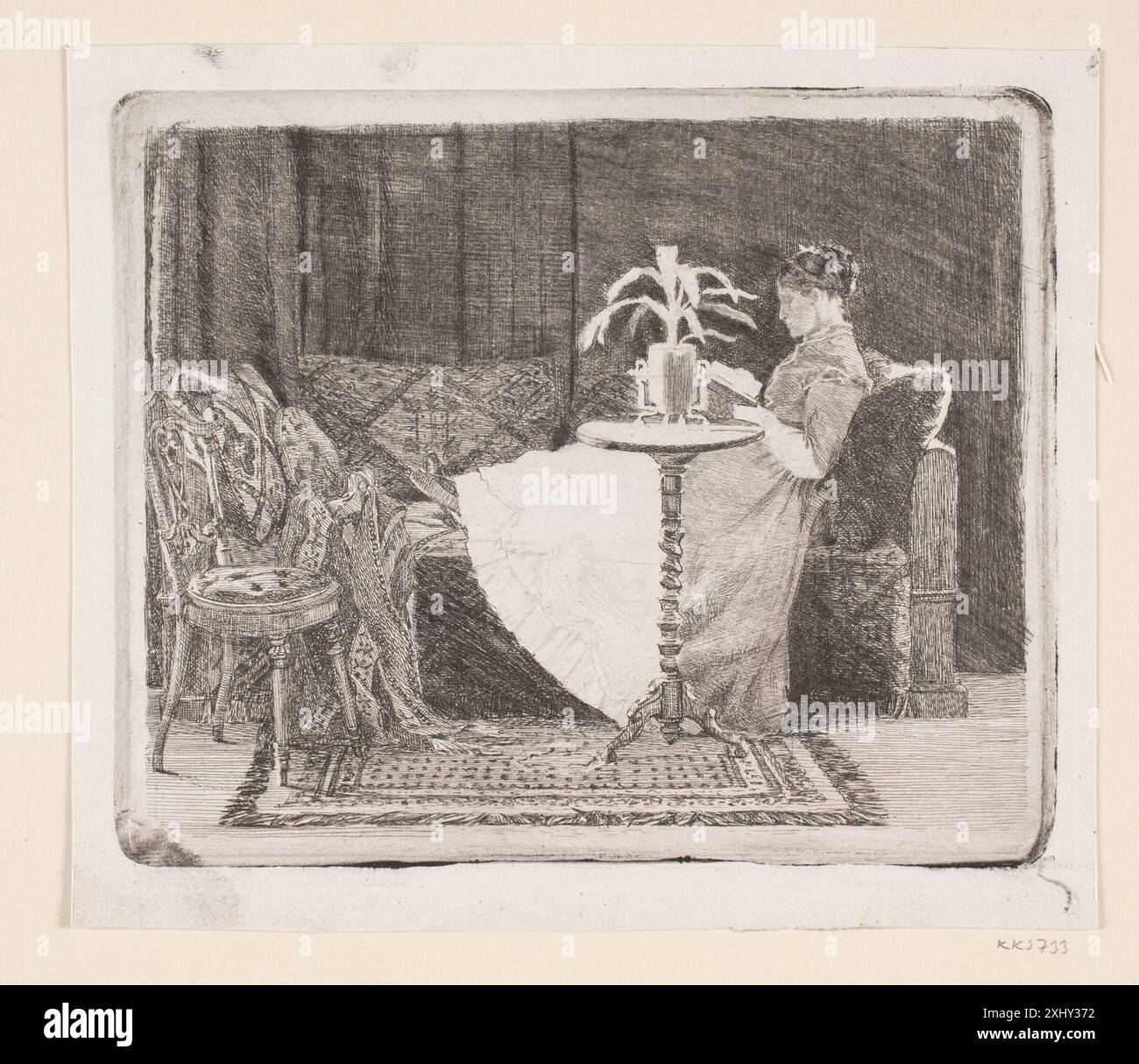 19th century woman etching hi-res stock photography and images - Alamy