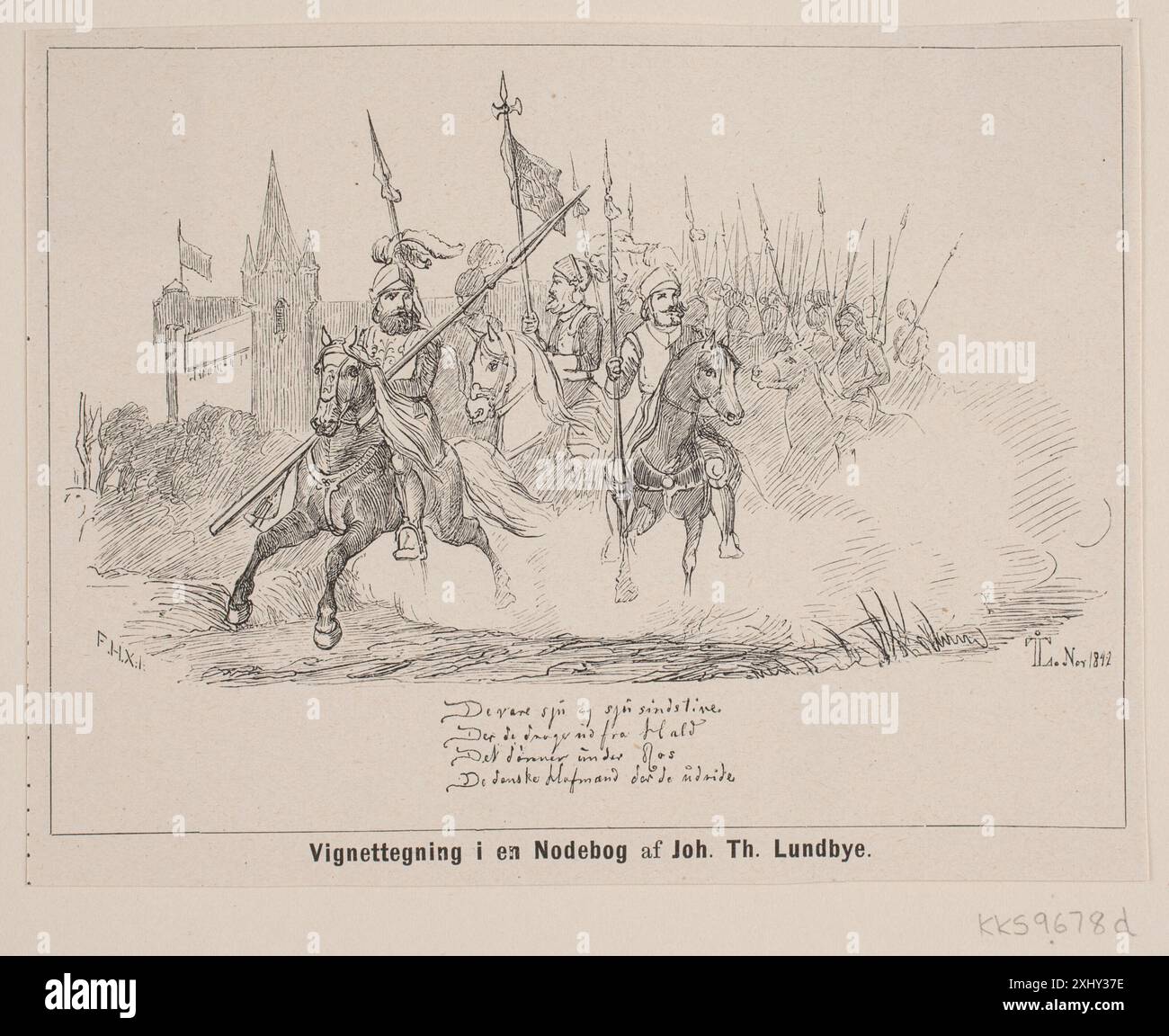 Xylograph by Hendriksen and Lundbye showing a vignette drawing in a ...