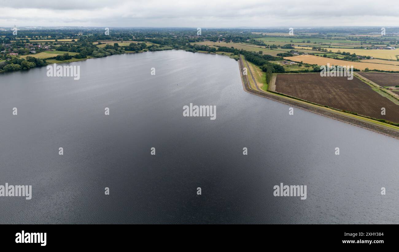 High water levels at a reservoir at Draycote Water in Rugby ...