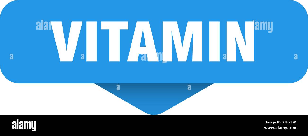 vitamin sticker. vitamin sign on transparent background. rectangular ...