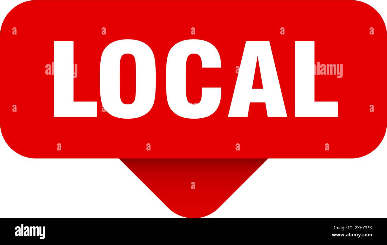 local sticker. local sign on transparent background. rectangular button ...