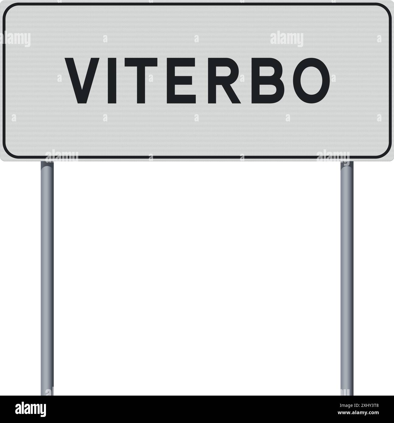 Vector illustration of the City of Viterbo (Italy) entrance white road ...
