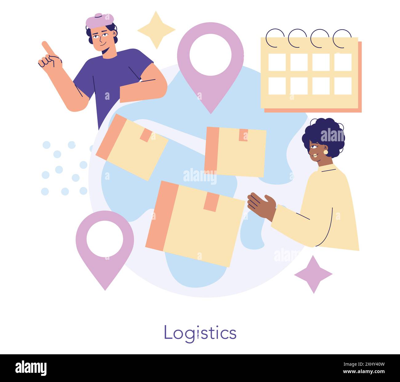 Logistics concept. Efficient delivery planning and coordination with ...